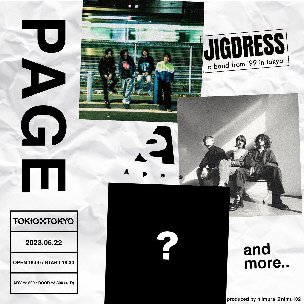 6/22(木) 渋谷TOKIO TOKYO『PAGE』 – JIGDRESS