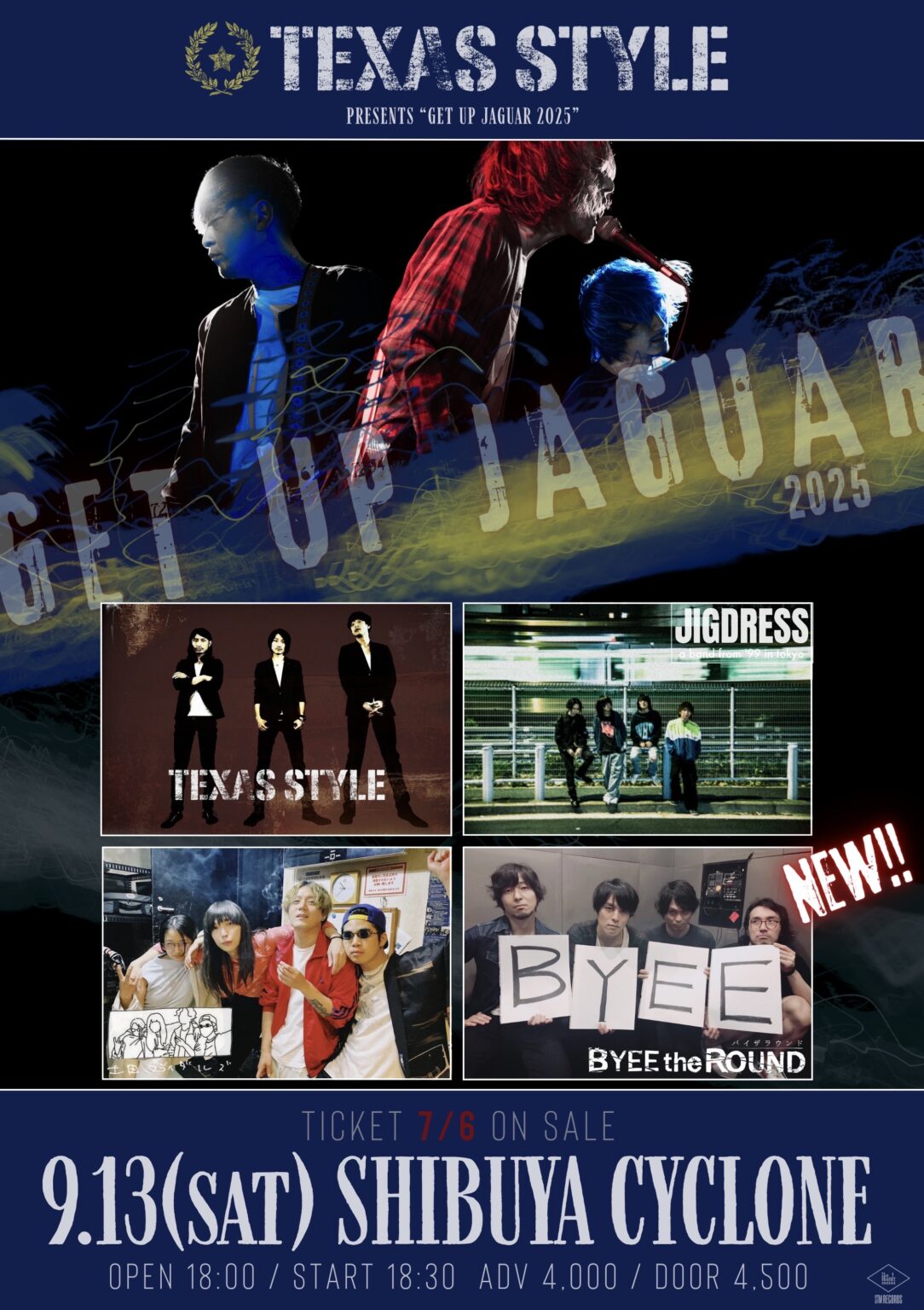2025/9/13(土) 渋谷CYCLONE ”TEXAS STYLE presents 「GET UP JAGUAR 2025 ...